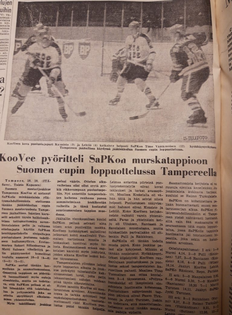 SaPKo Jääkiekon Suomen Cupissa - SaPKo Savonlinna - SaPKo Hockey Oy